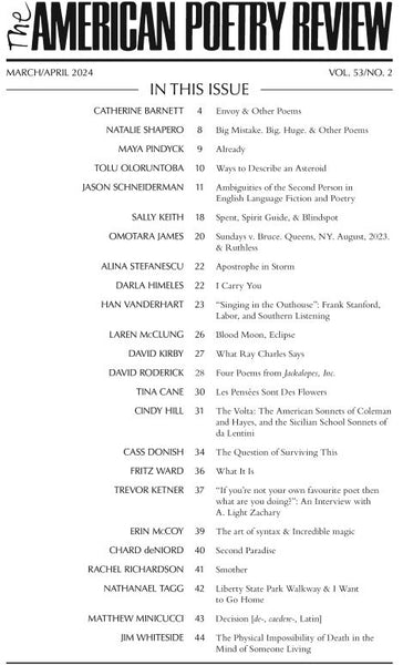 Vol. 53 No. 2 - Mar/Apr 2024 – The American Poetry Review